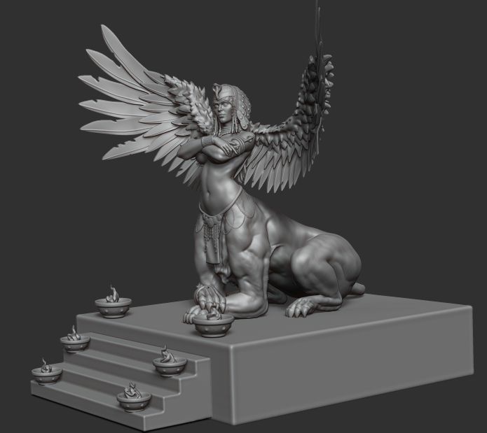 Egyptian woman - sphinx 3D model | CGTrader