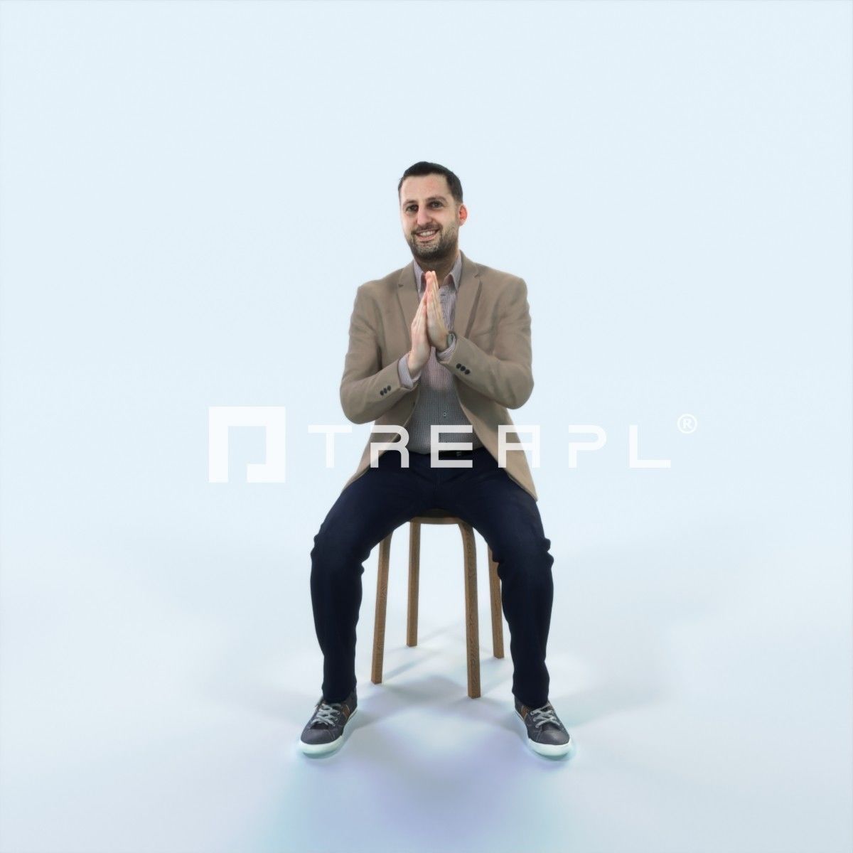 3D model QAG07 4X Business Casual Man Woman Diverse 005 VR / AR / low ...