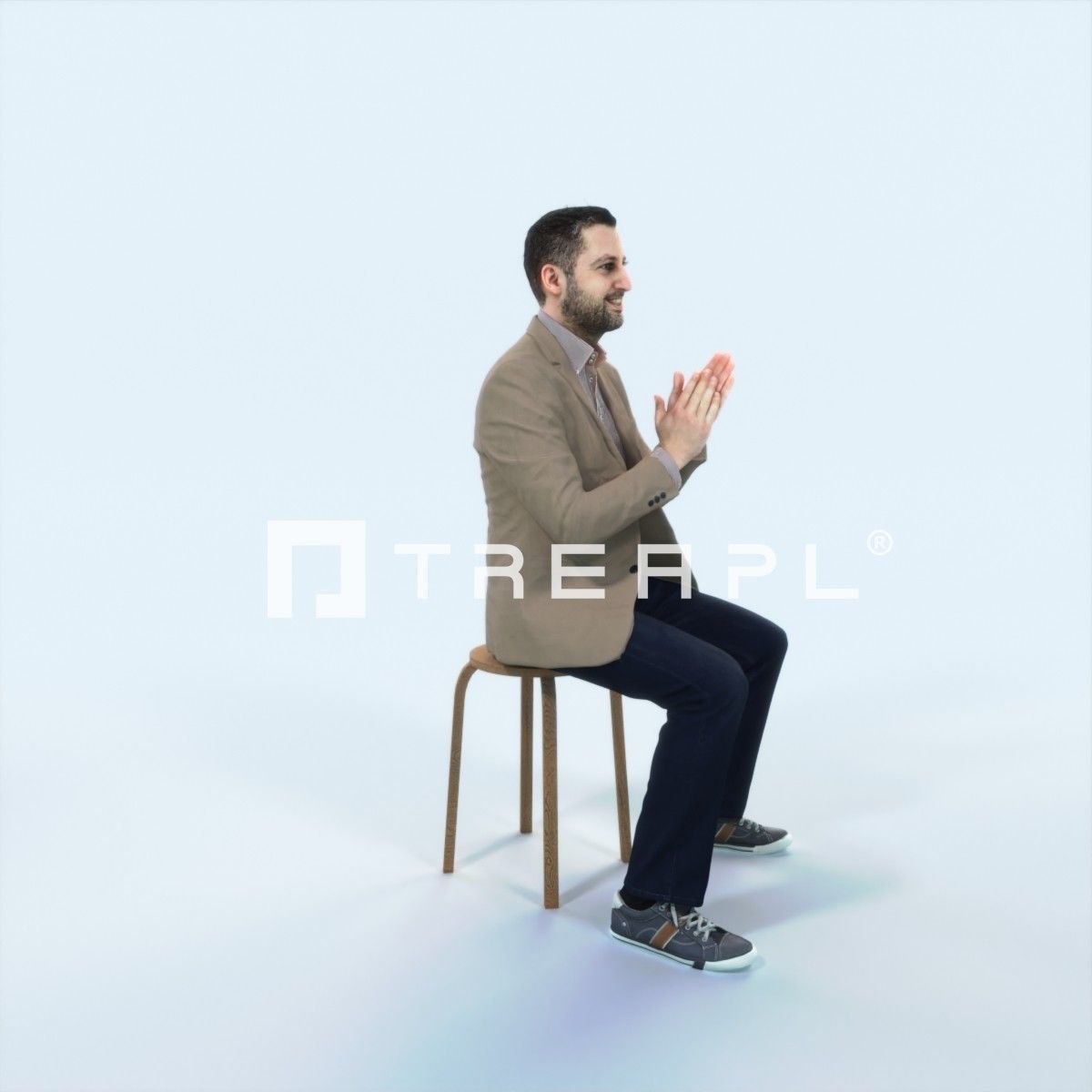 3D model QAG07 4X Business Casual Man Woman Diverse 005 VR / AR / low ...