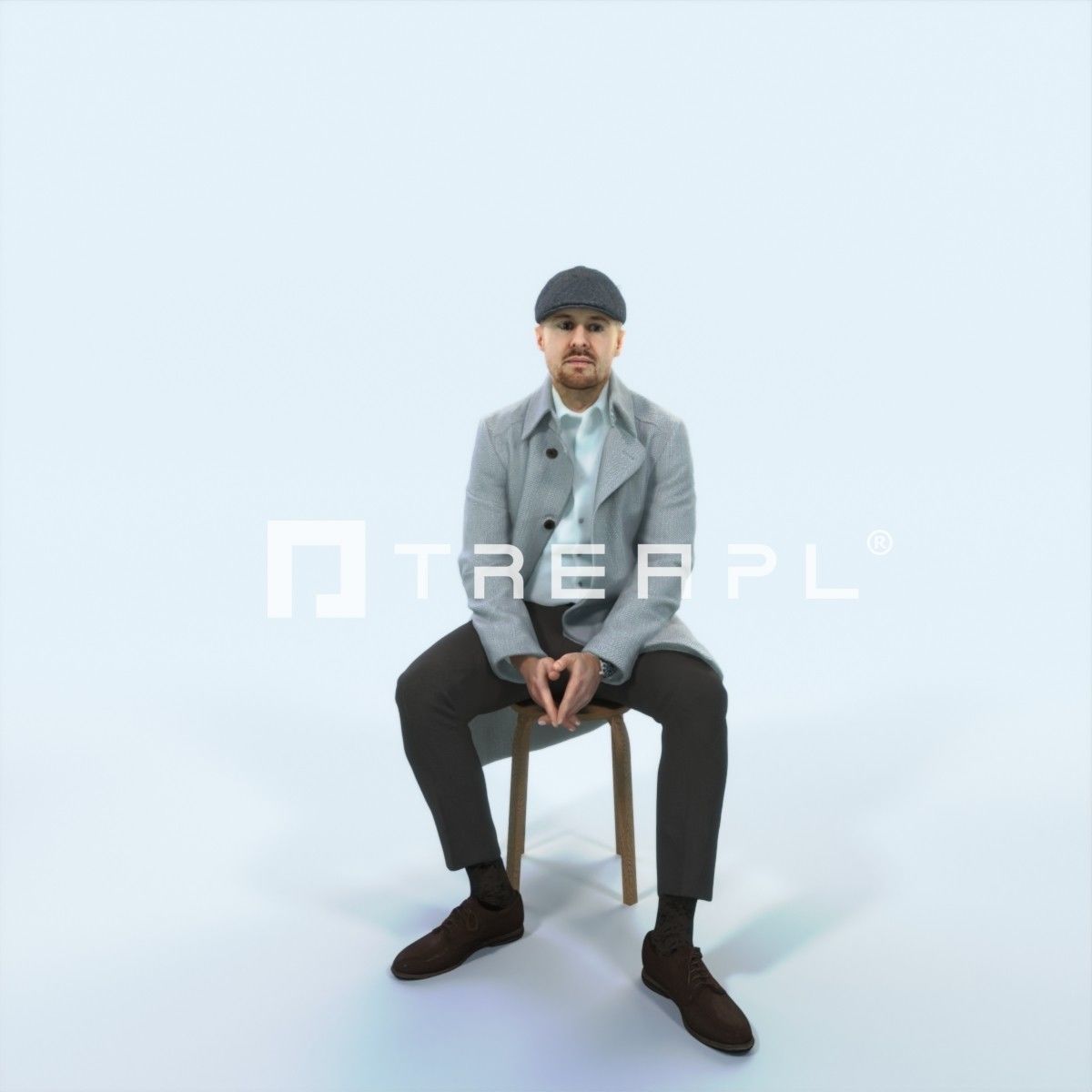 3D model QAG07 4X Business Casual Man Woman Diverse Sitting 004 VR / AR ...