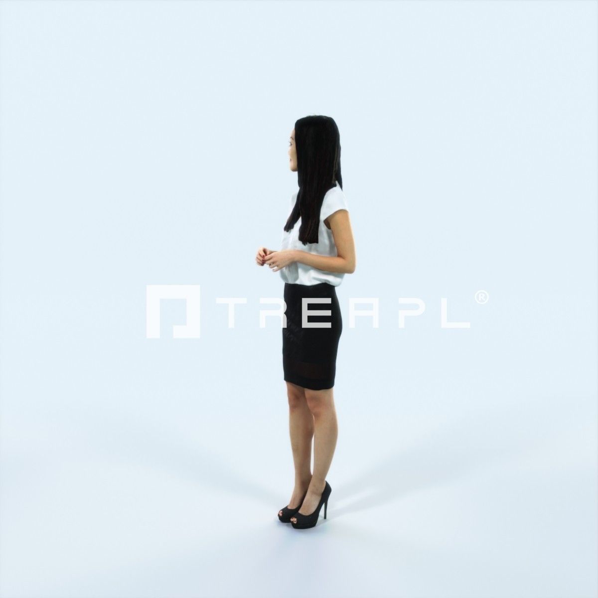 3D model QAG07 4X Business Casual Man Woman Diverse Asian Sitting 002 ...