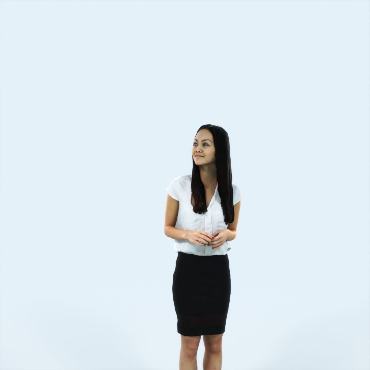 3D model QAG07 4X Business Casual Man Woman Diverse Asian Sitting 002 ...