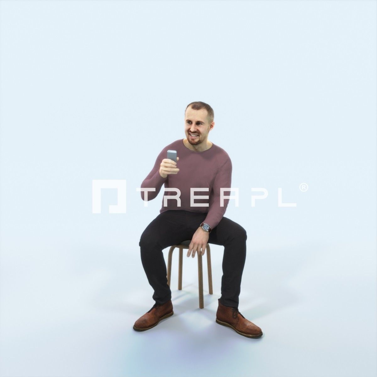 3D model QAG07 4X Business Casual Man Woman Diverse 001 VR / AR / low ...