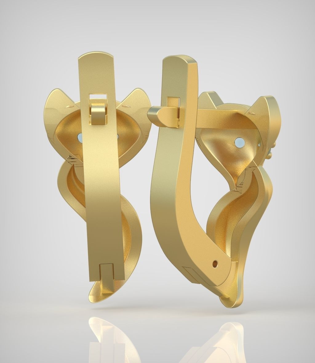 Foxy Earring model 0289 3D printable model12 3D model 3D printable ...