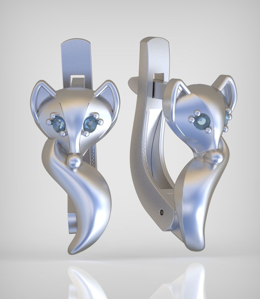 Foxy Earring model 0289 3D printable model12 3D model 3D printable ...