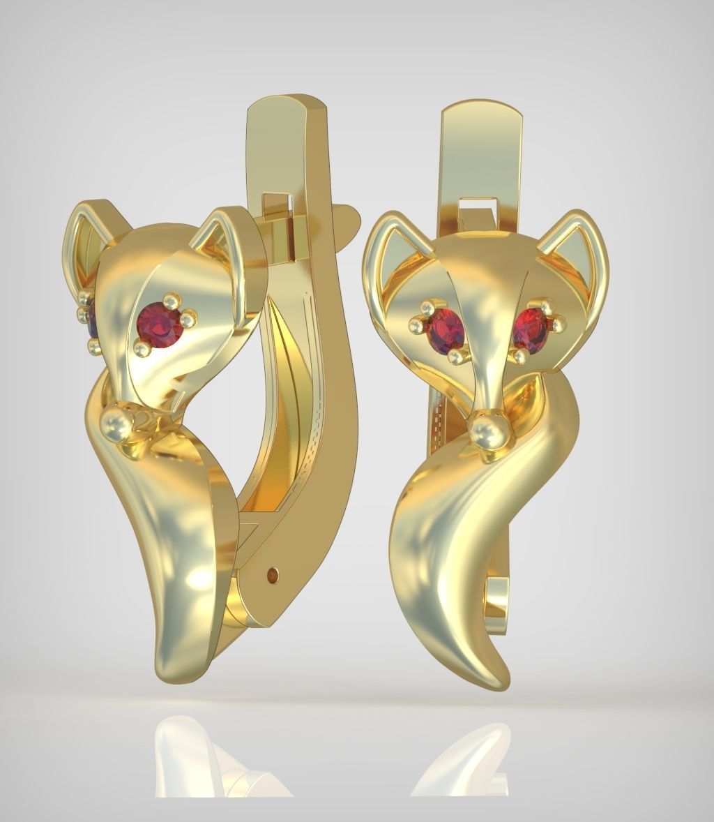 Foxy Earring model 0289 3D printable model12 3D model 3D printable ...