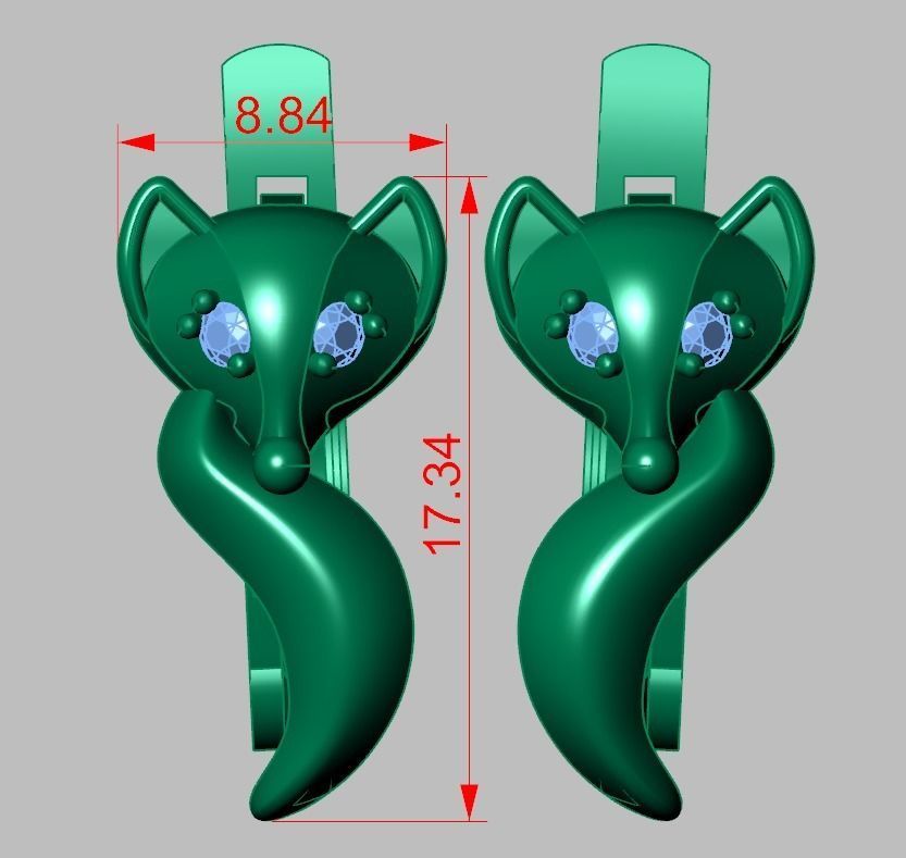 Foxy Earring model 0289 3D printable model12 3D model 3D printable ...