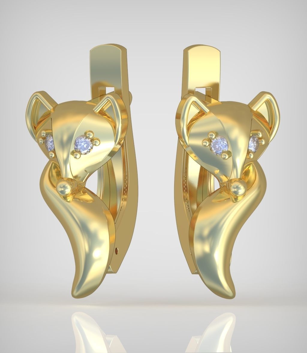Foxy Earring model 0289 3D printable model12 3D model 3D printable ...