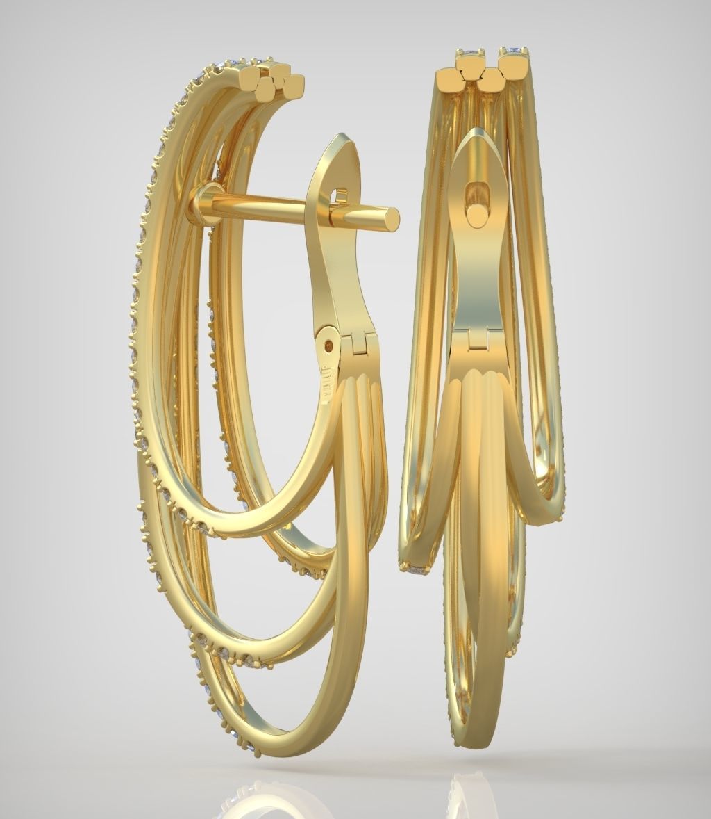 Earring model 0293 3D printable model13 3D model 3D printable | CGTrader