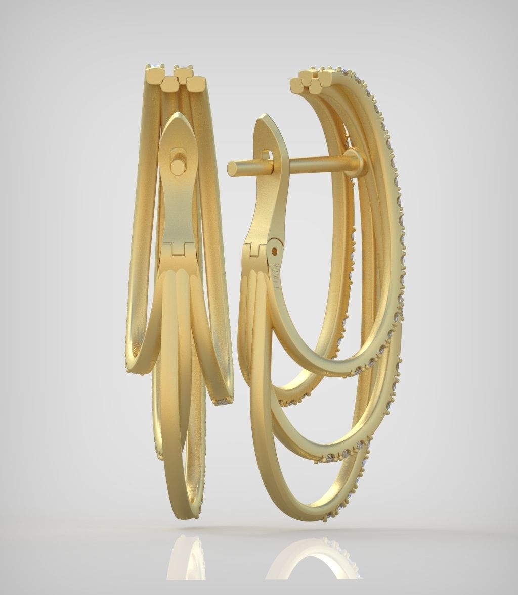 Earring model 0293 3D printable model13 3D model 3D printable | CGTrader