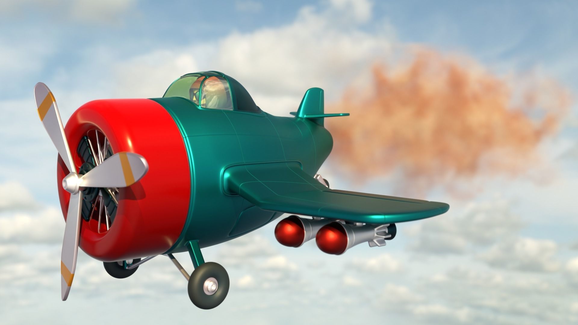 cartoon airplane 3D model | CGTrader