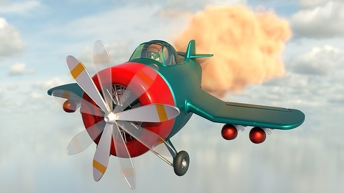 cartoon airplane 3D model | CGTrader