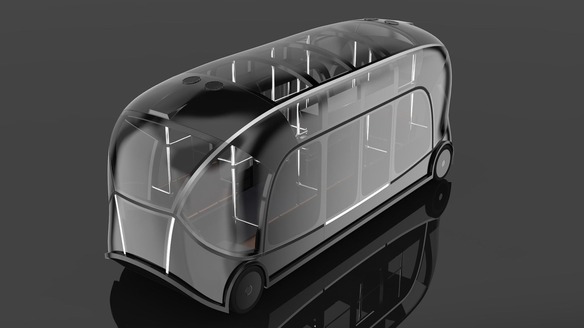 Self-driving city bus concept Orangery 3D model | CGTrader