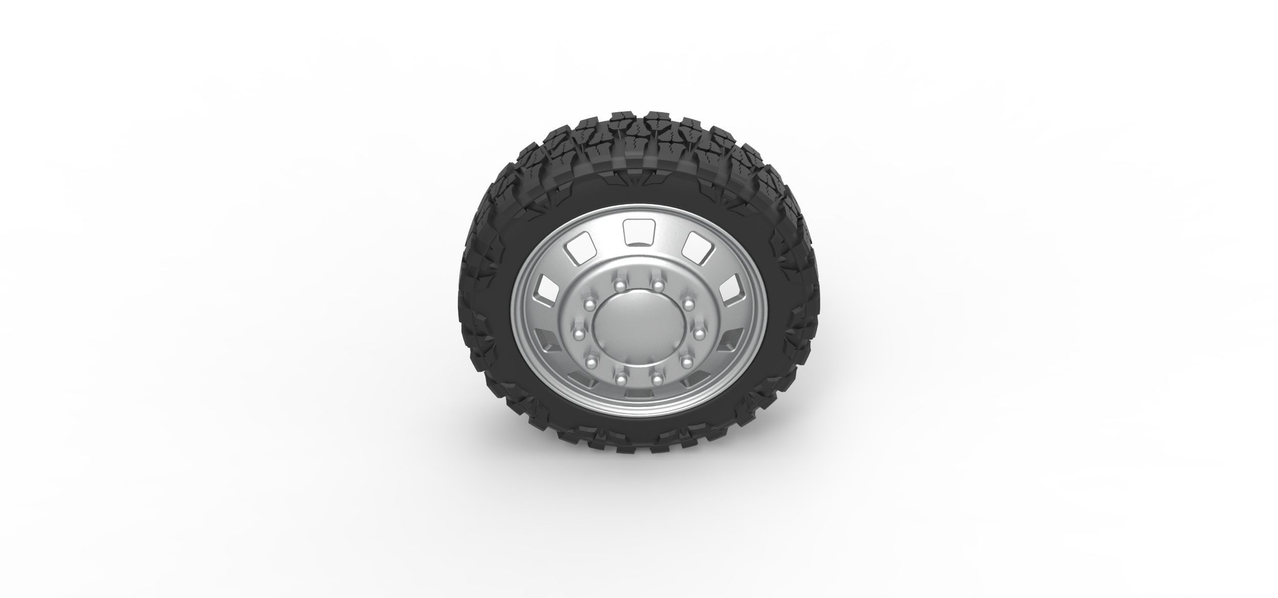 10 Square Hole front semi wheel for pickup Scale 1 to 25 3D model 3D ...