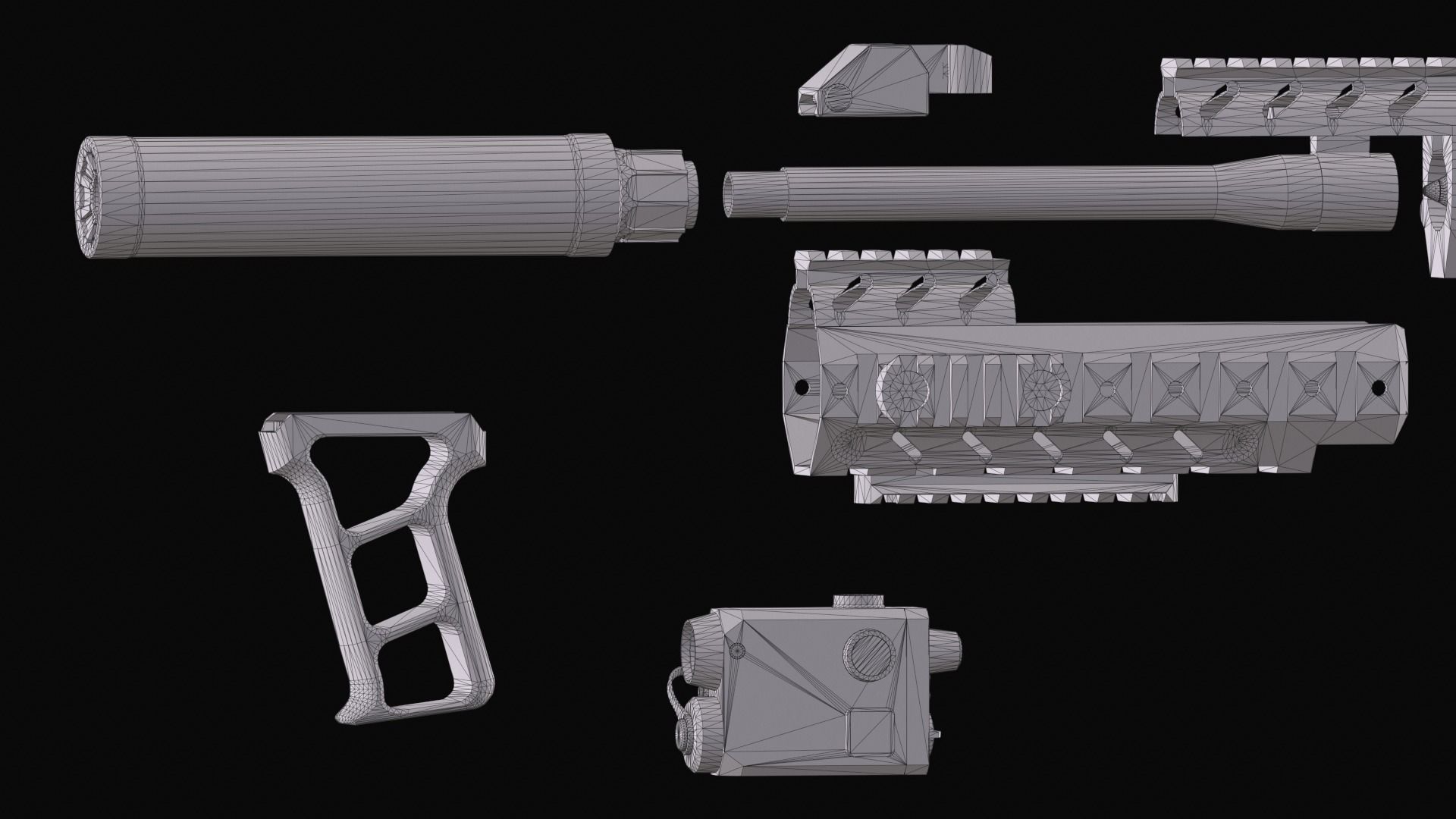 3D model Tactical modular custom SMG Sig Sauer MPX VR / AR / low-poly ...