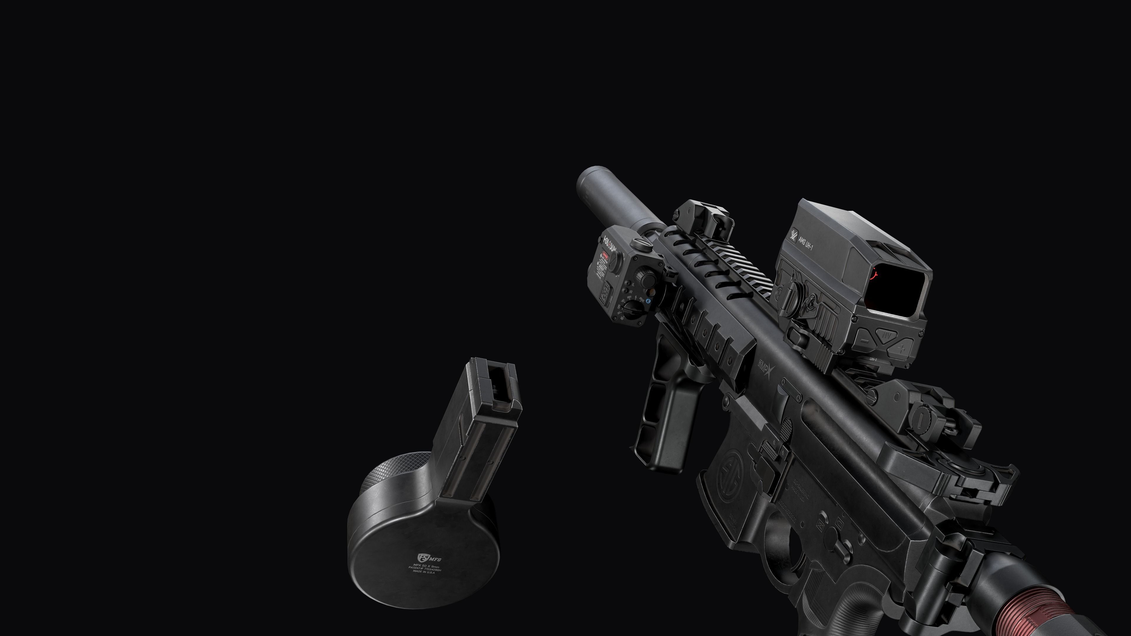 3D model Tactical modular custom SMG Sig Sauer MPX VR / AR / low-poly ...