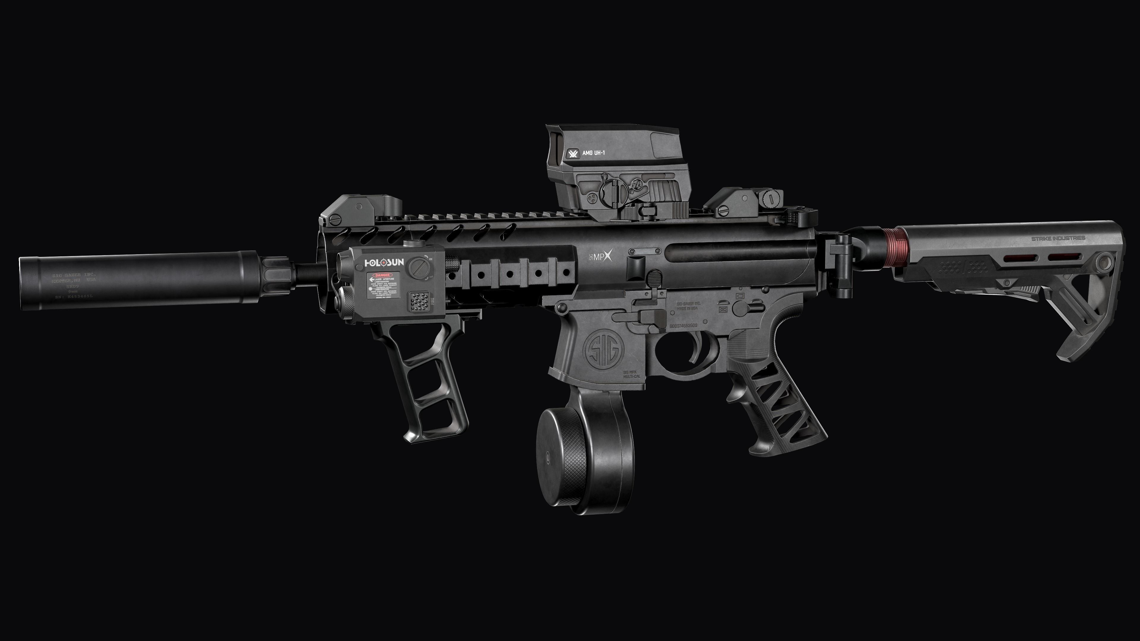 3D model Tactical modular custom SMG Sig Sauer MPX VR / AR / low-poly ...