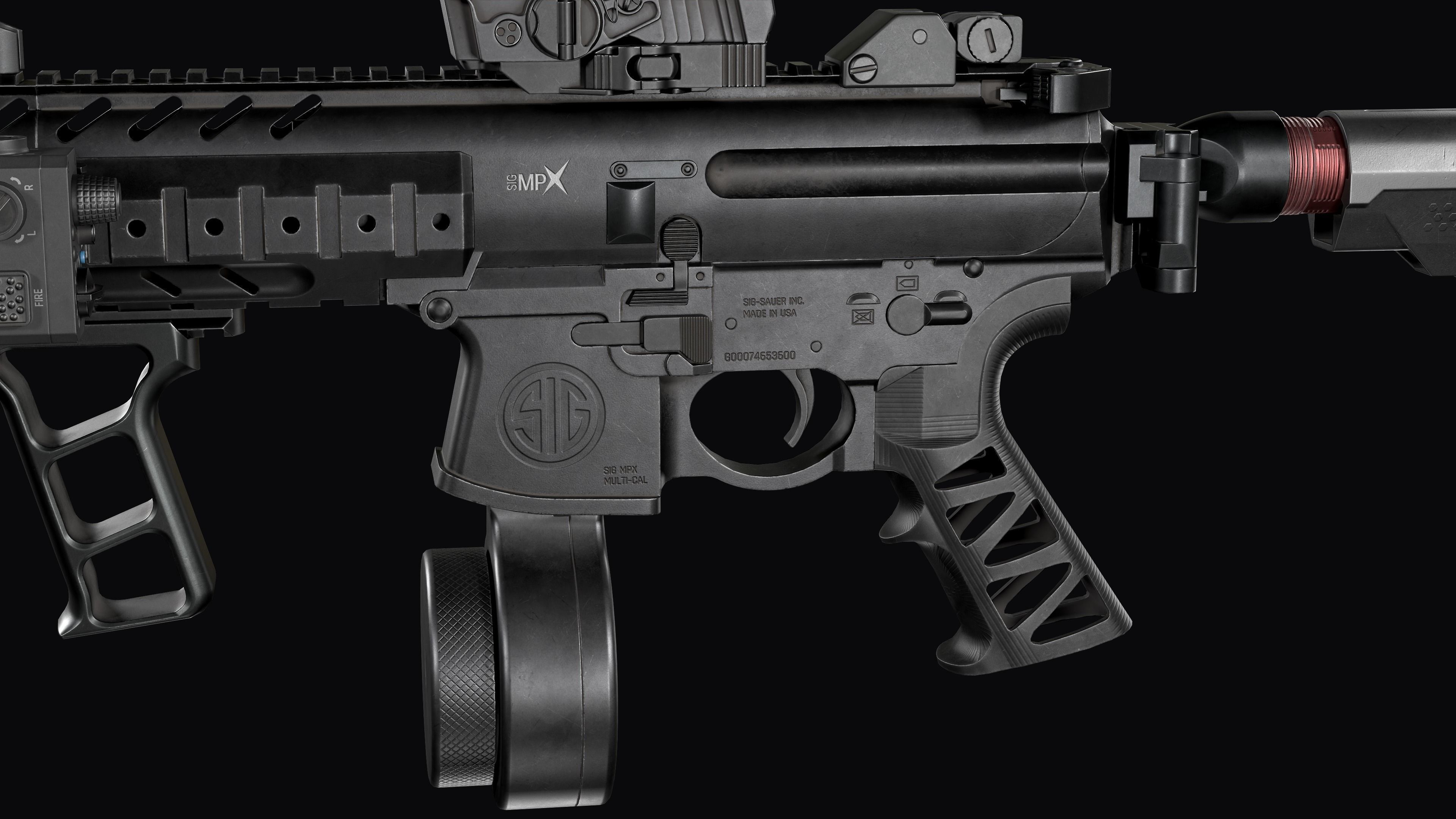 3D model Tactical modular custom SMG Sig Sauer MPX VR / AR / low-poly ...