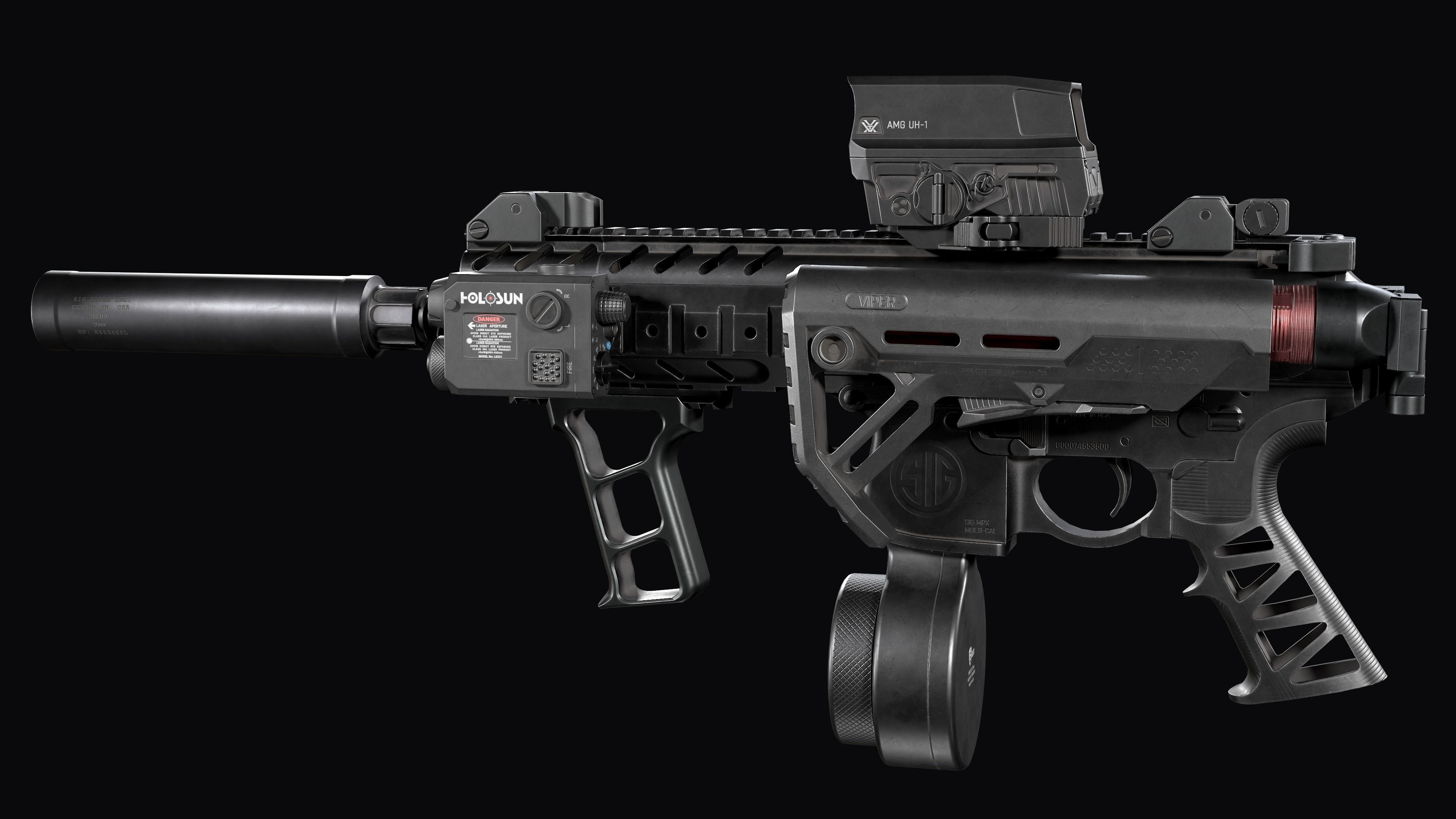 3D model Tactical modular custom SMG Sig Sauer MPX VR / AR / low-poly ...