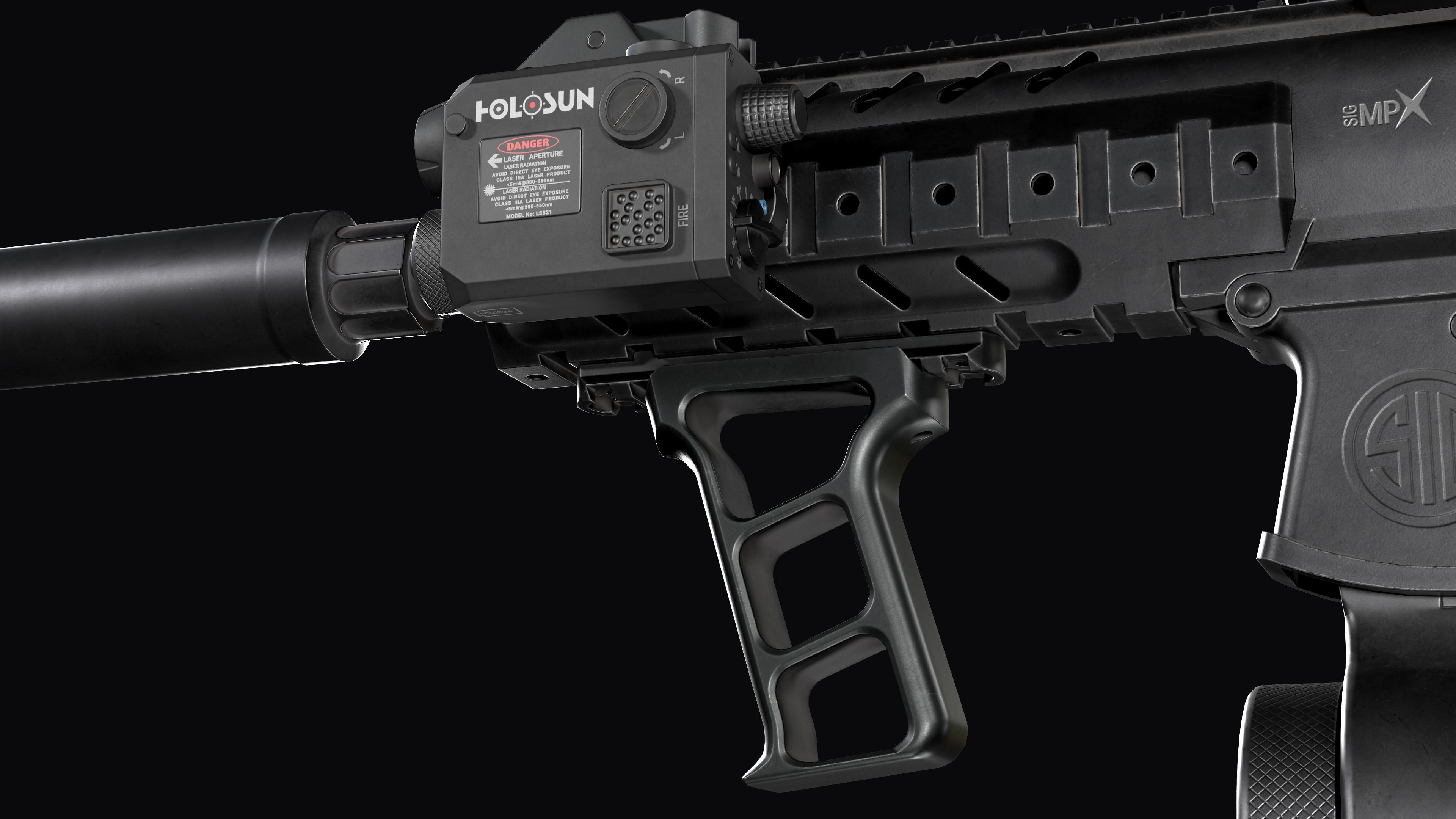 3D model Tactical modular custom SMG Sig Sauer MPX VR / AR / low-poly ...