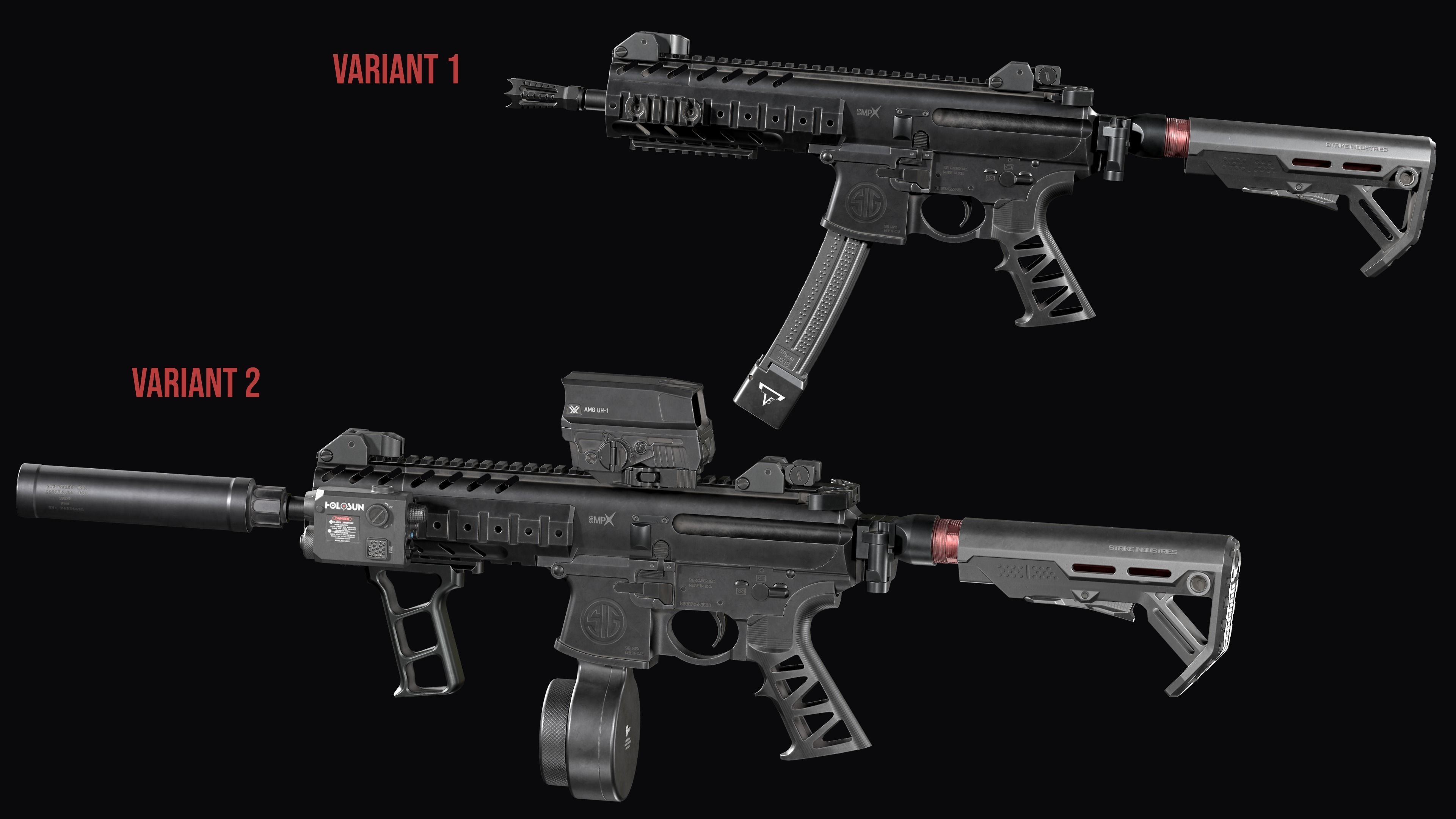 3D model Tactical modular custom SMG Sig Sauer MPX VR / AR / low-poly ...