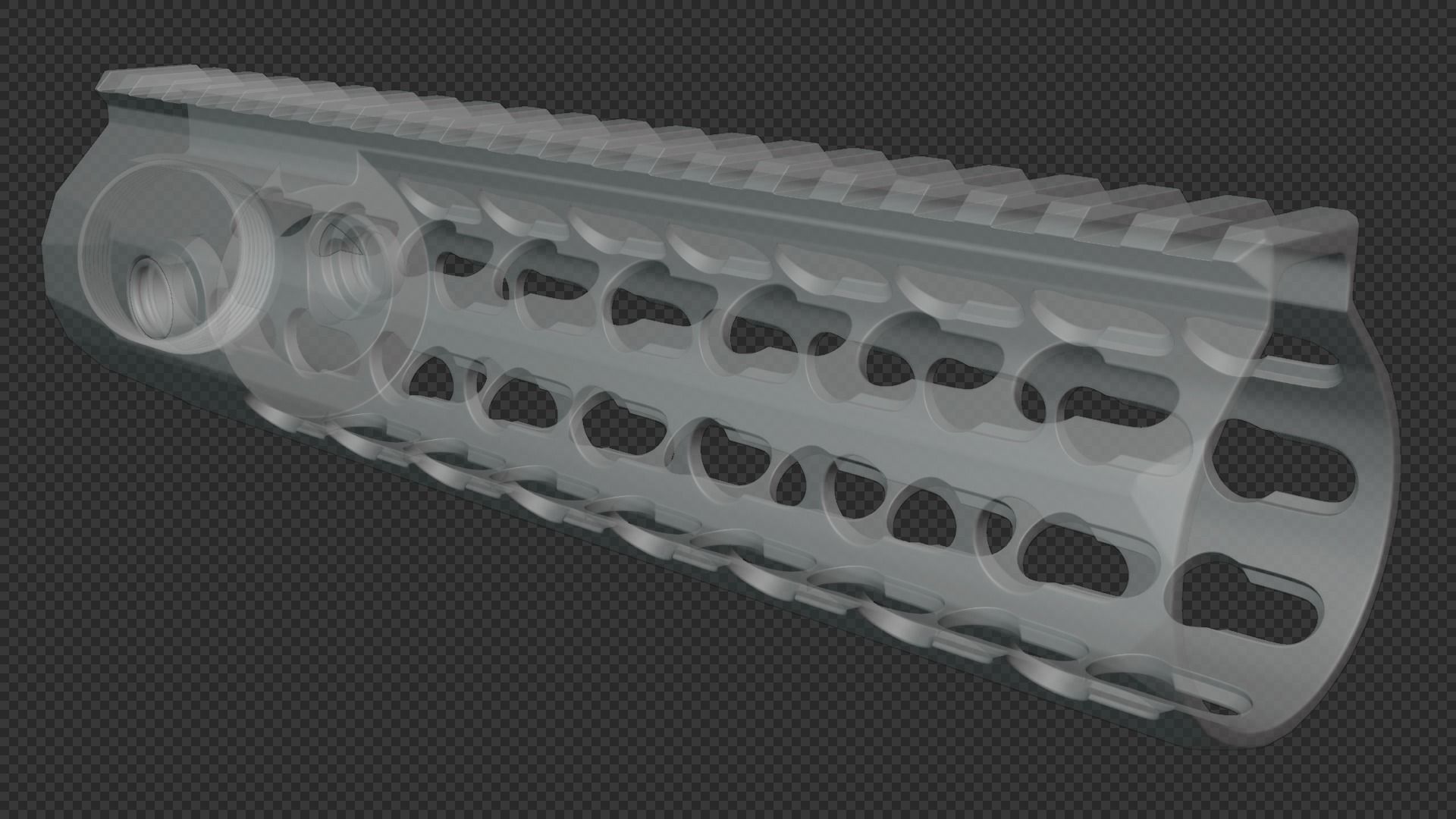 3D model AR-15 KAC URX4 85Inch KeyMod Handguard VR / AR / low-poly ...