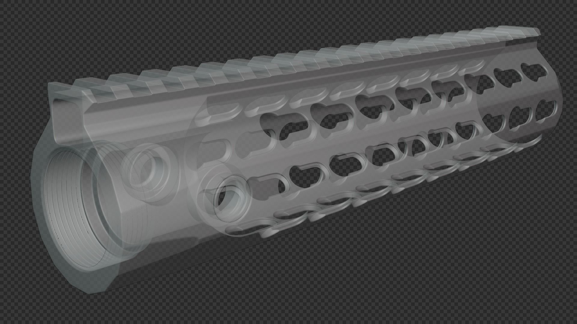 3D model AR-15 KAC URX4 85Inch KeyMod Handguard VR / AR / low-poly ...