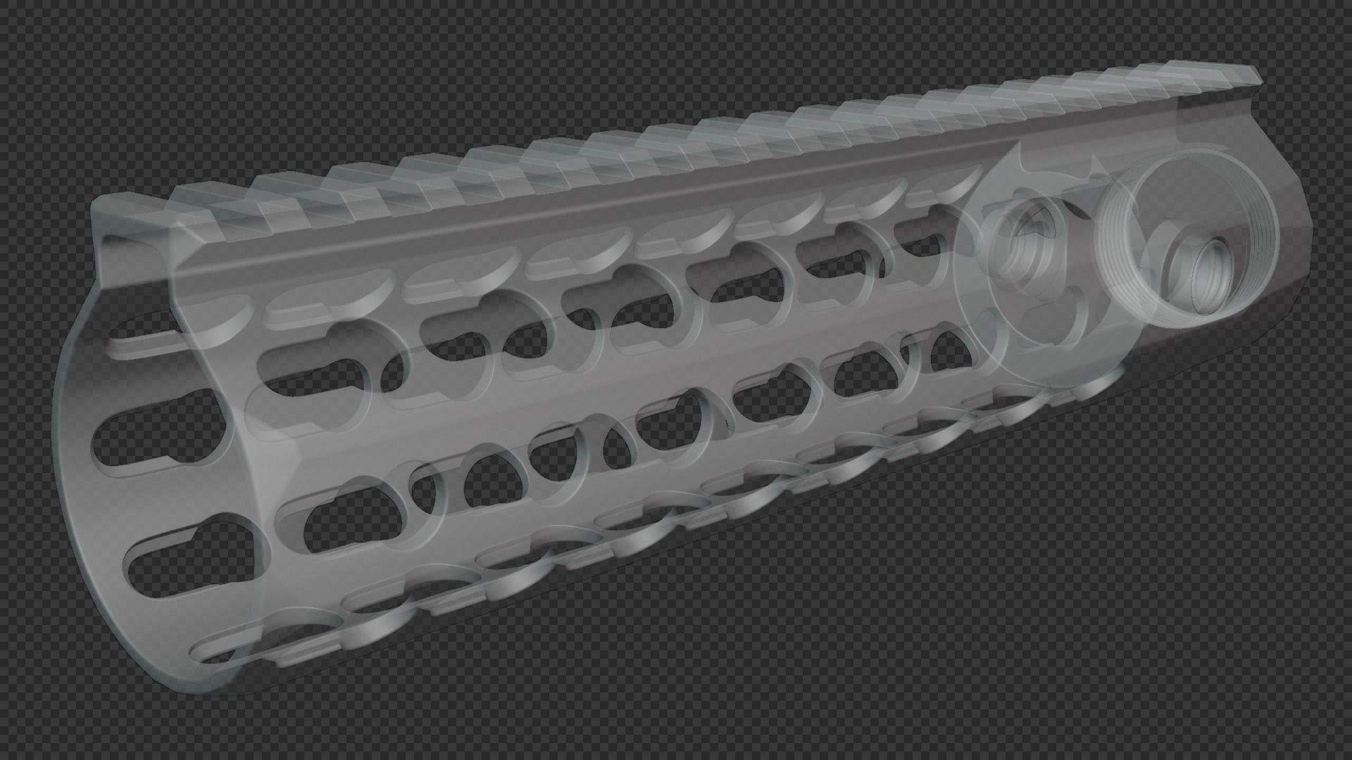 3D model AR-15 KAC URX4 85Inch KeyMod Handguard VR / AR / low-poly ...