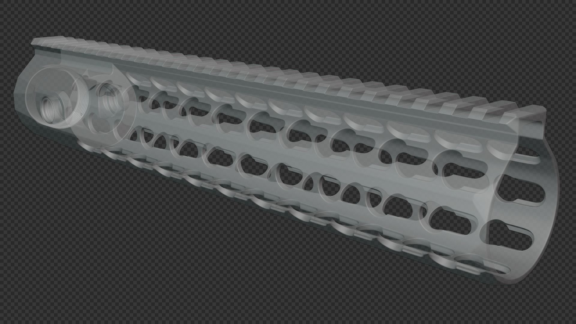 3D model AR-15 KAC URX4 10Inch KeyMod Handguard VR / AR / low-poly ...