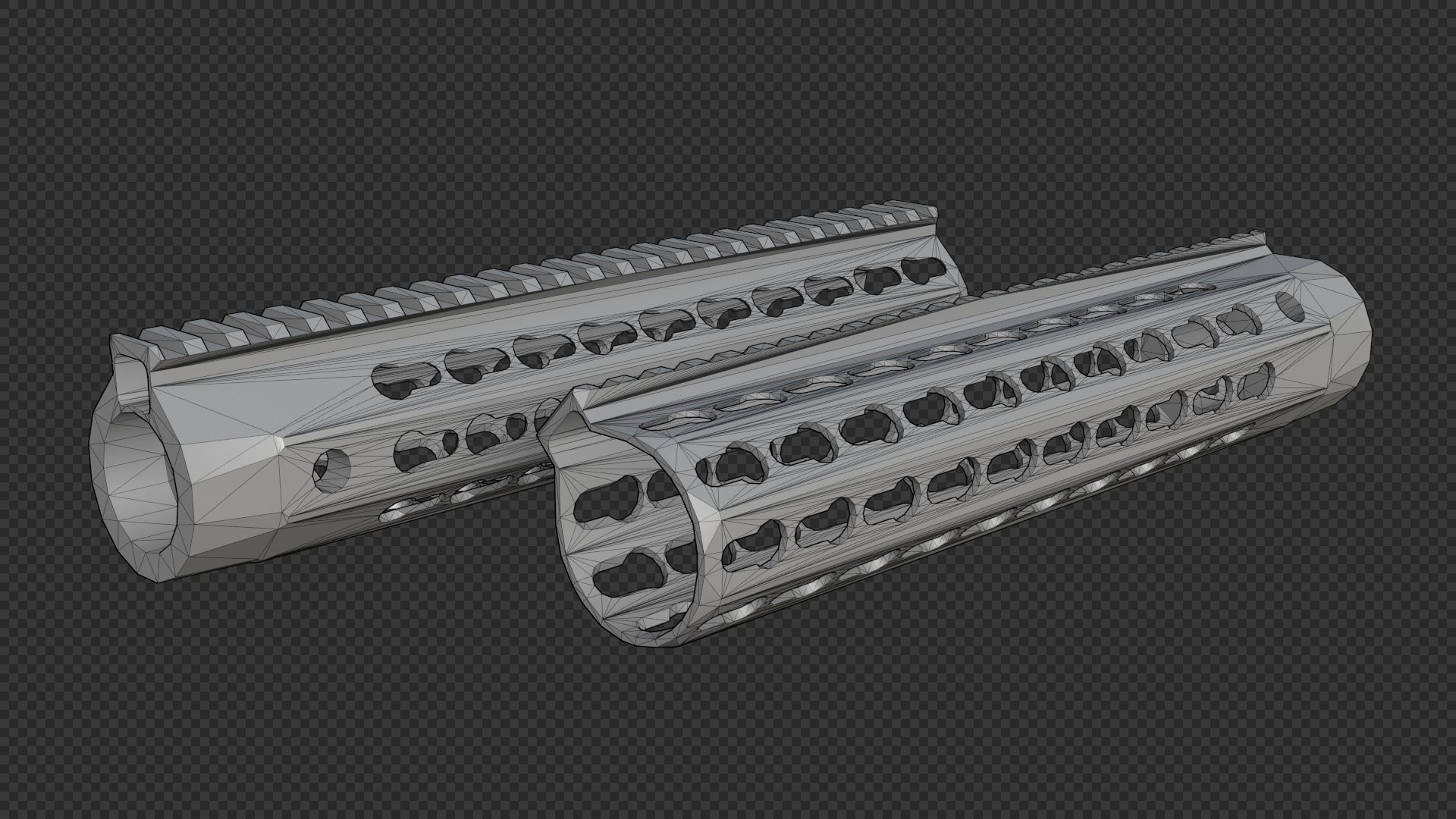 3D model AR-15 KAC URX4 10Inch KeyMod Handguard VR / AR / low-poly ...
