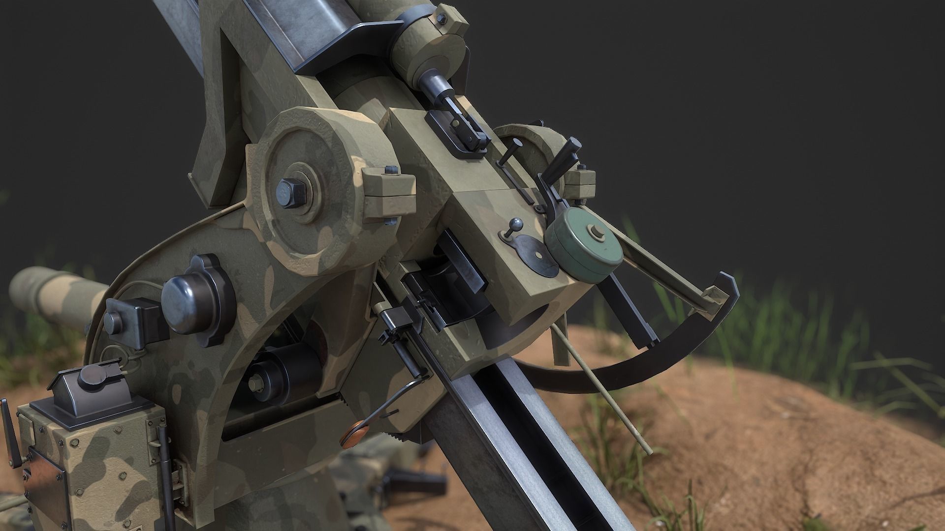 3D model Flak 88 mm anti air craft and anti Tank with ammo VR / AR ...