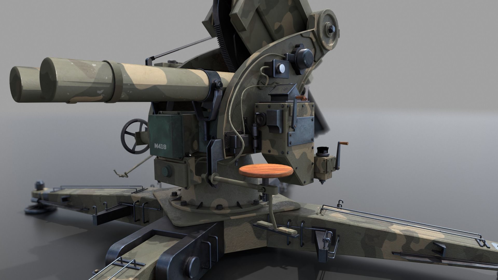 3D model Flak 88 mm anti air craft and anti Tank with ammo VR / AR ...