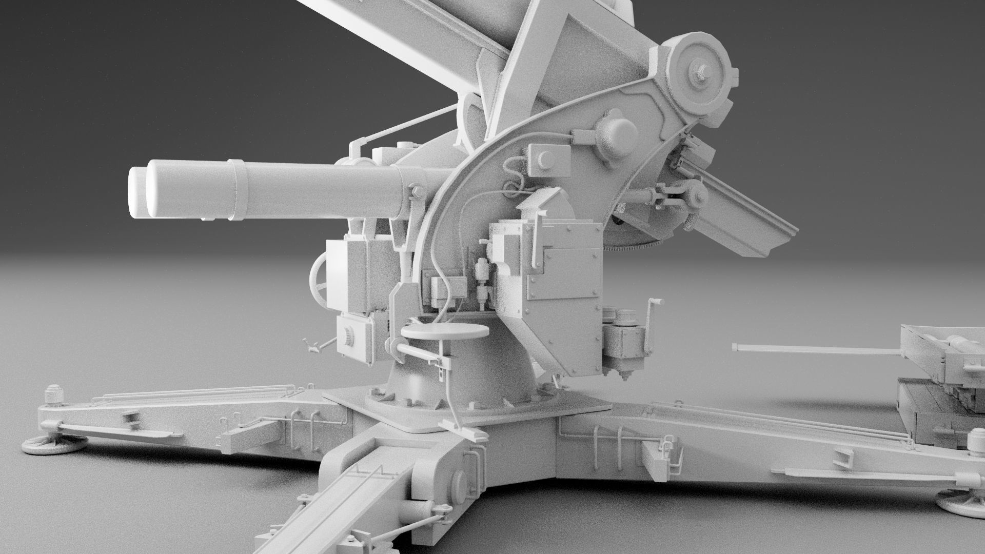 3D model Flak 88 mm anti air craft and anti Tank with ammo VR / AR ...