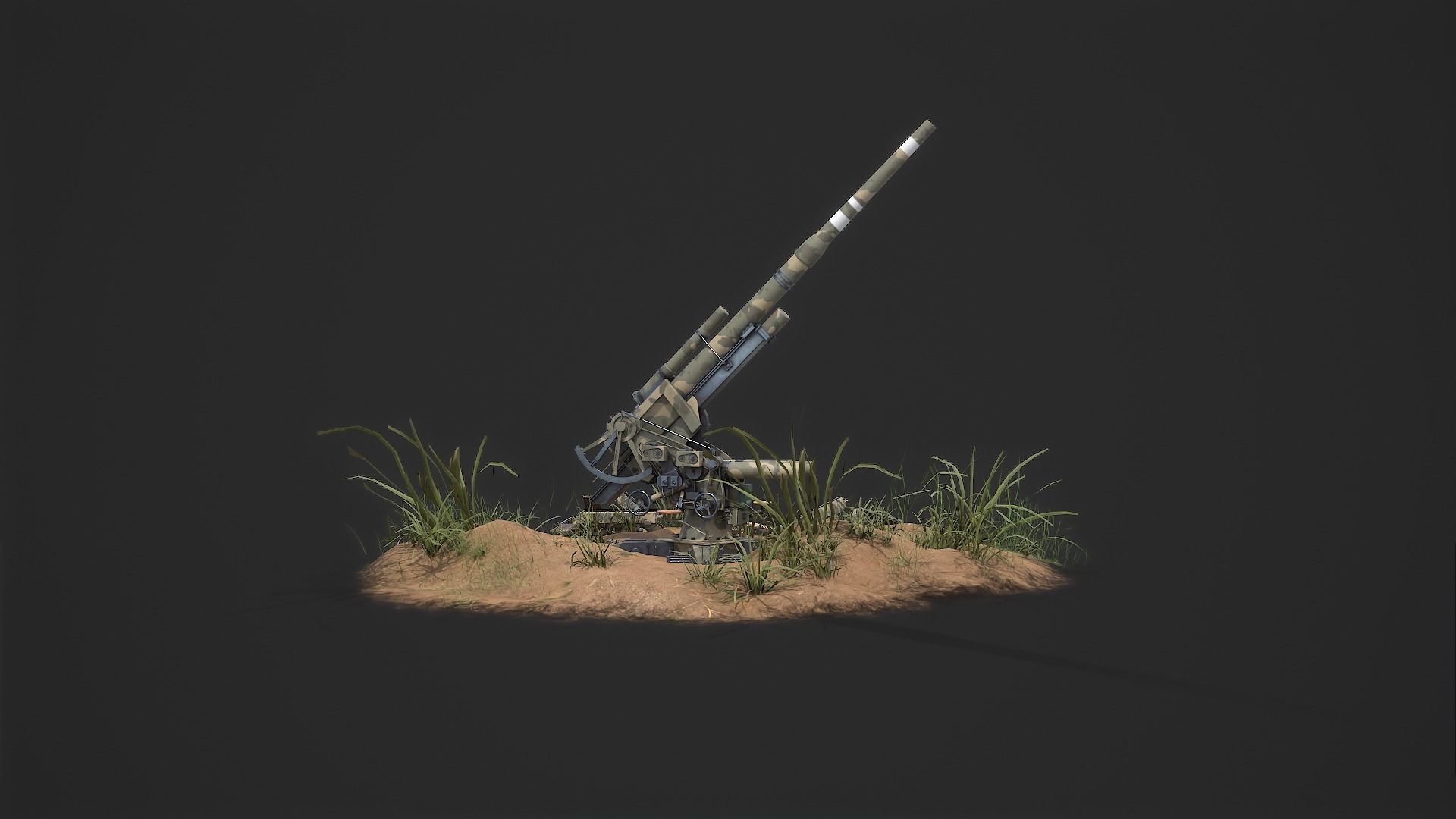 3D model Flak 88 mm anti air craft and anti Tank with ammo VR / AR ...