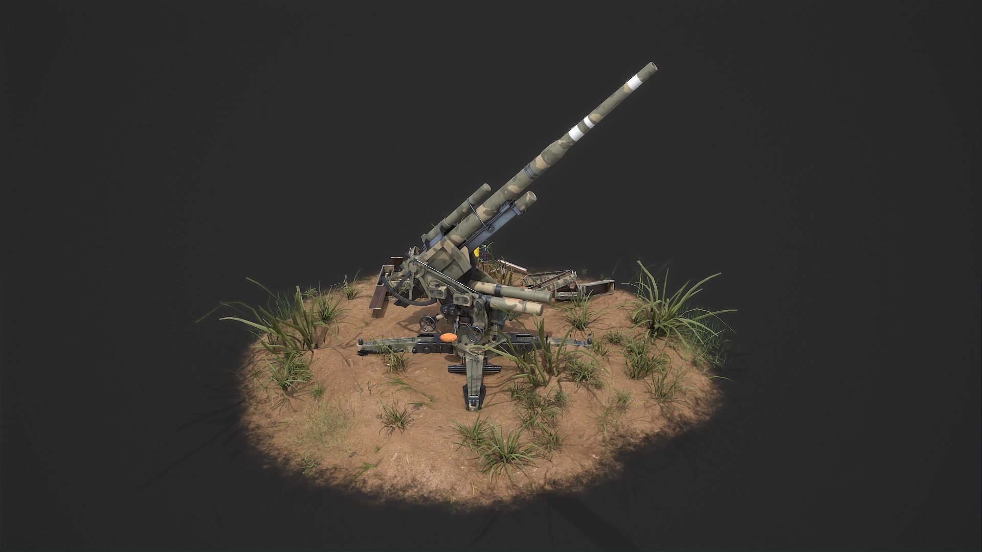 3D model Flak 88 mm anti air craft and anti Tank with ammo VR / AR ...