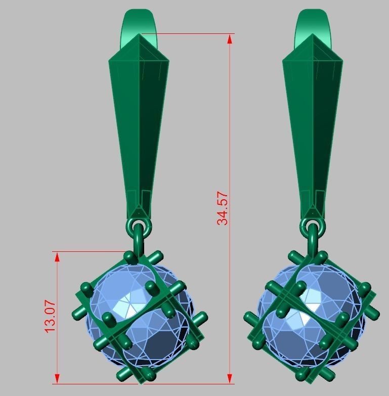 Earring model 0297 3D printable model9 3D model 3D printable | CGTrader