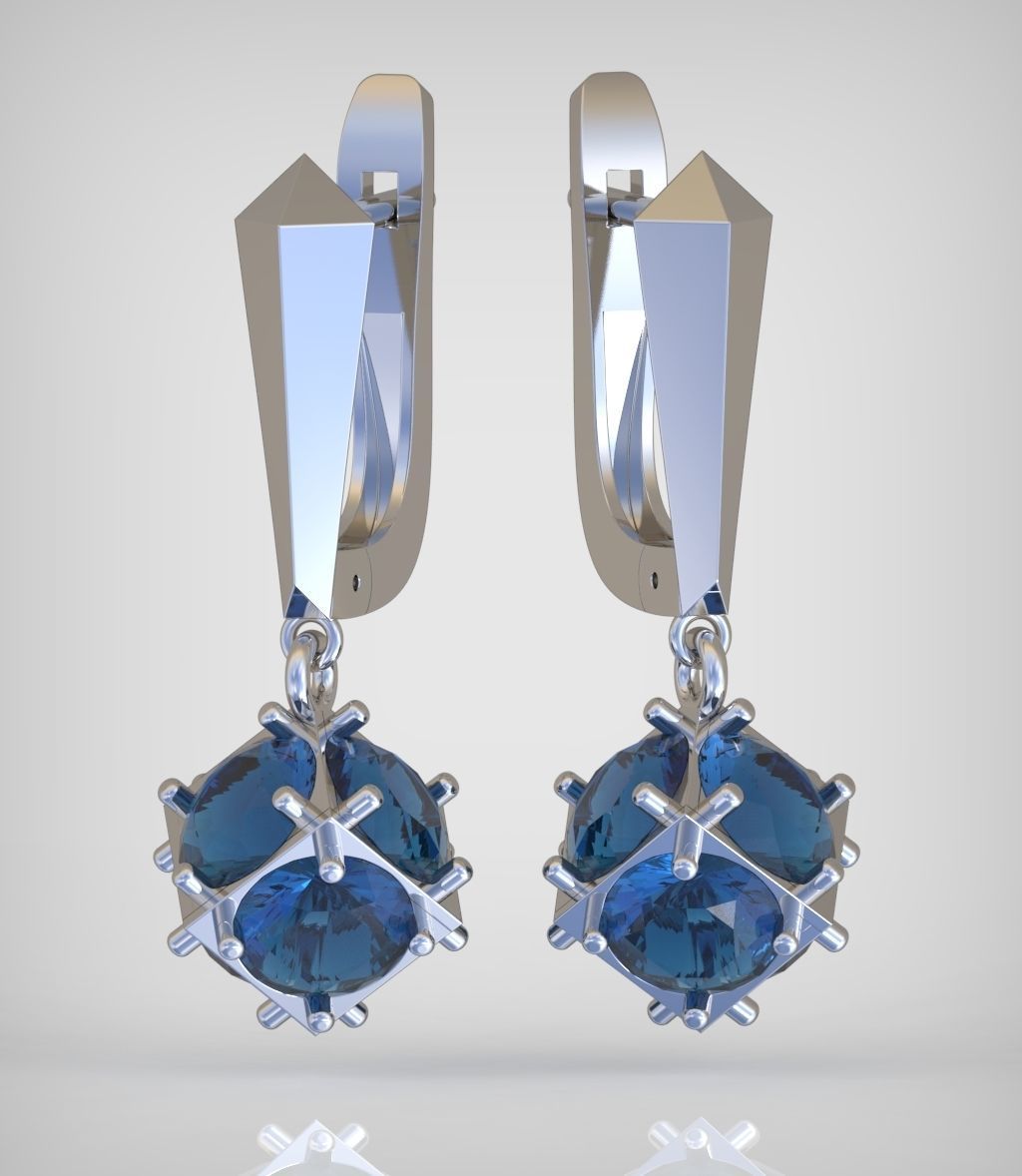 Earring model 0297 3D printable model9 3D model 3D printable | CGTrader