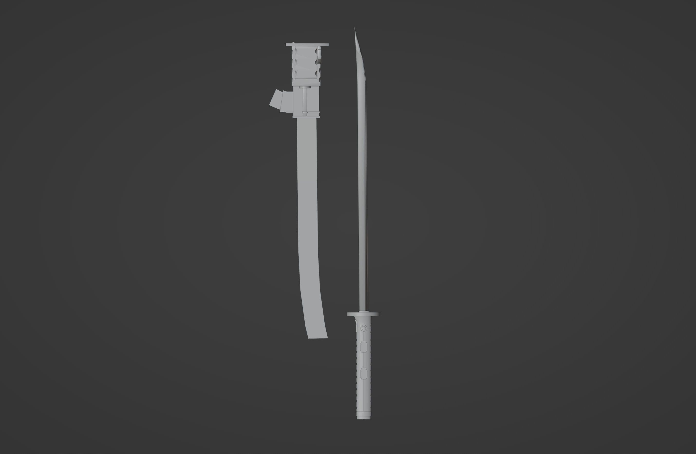 Red sword with scabbard 3D model | CGTrader