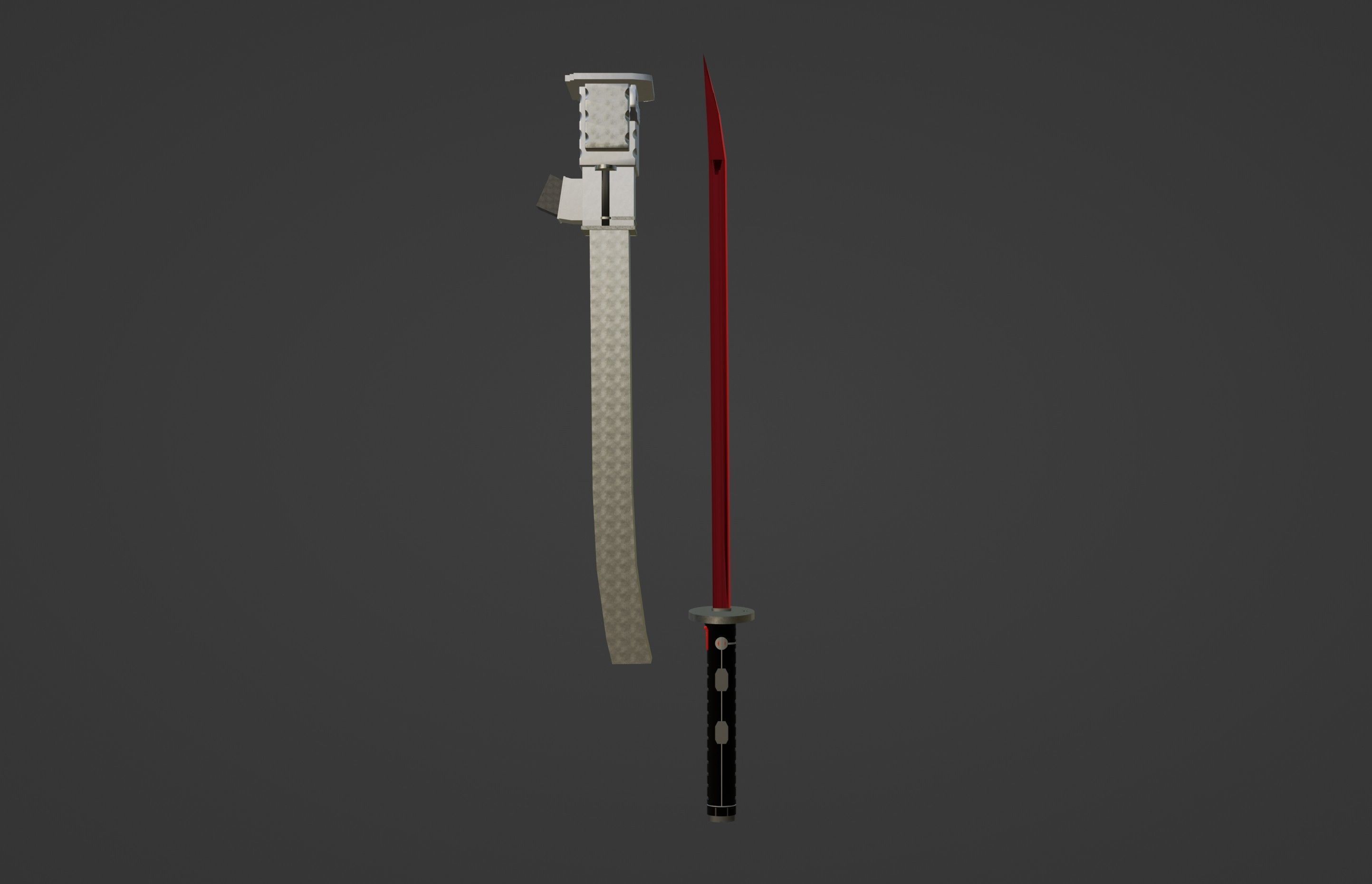 Red sword with scabbard 3D model | CGTrader