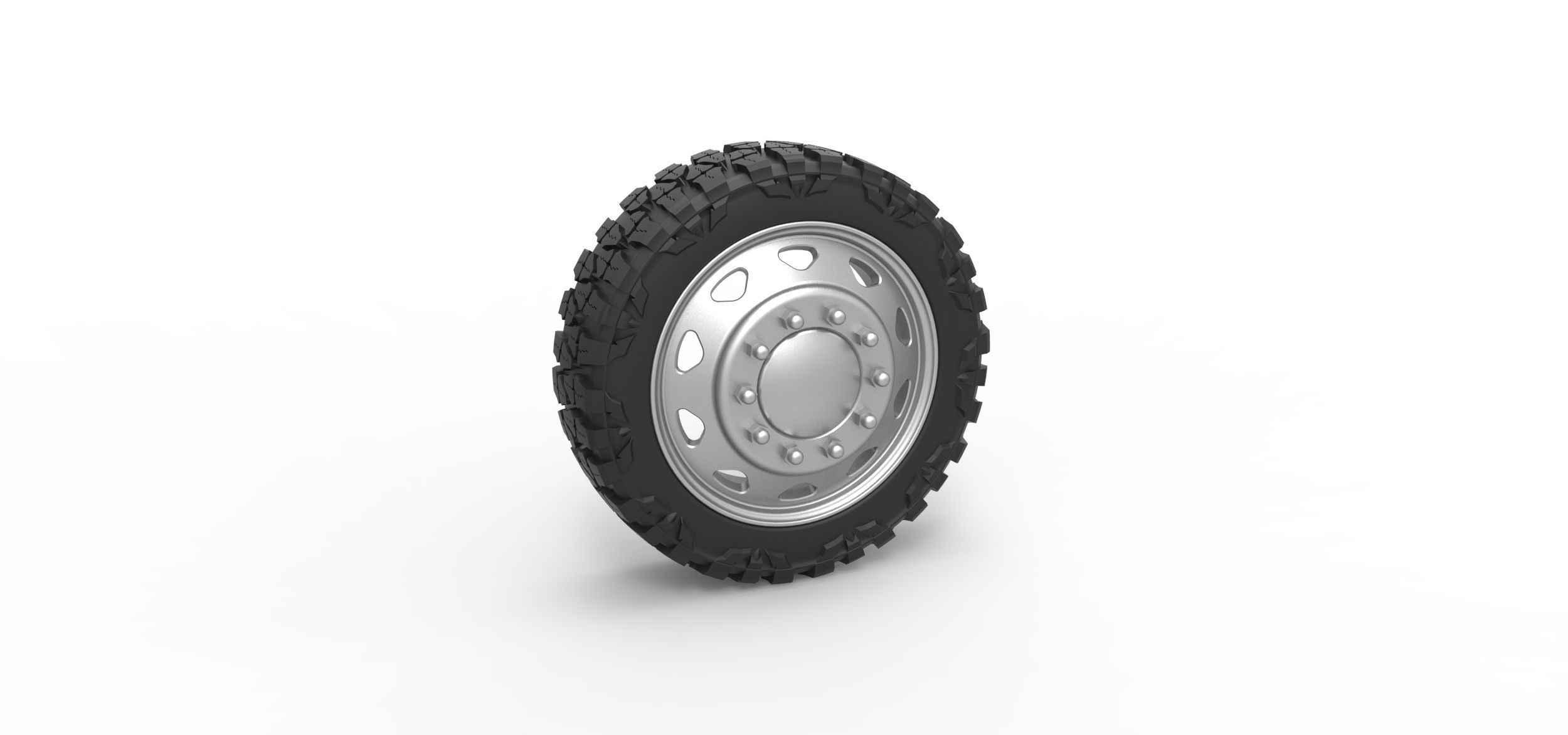 10 Triangular Hole front semi wheel for pickup V1 Scale 1 to 25 3D ...