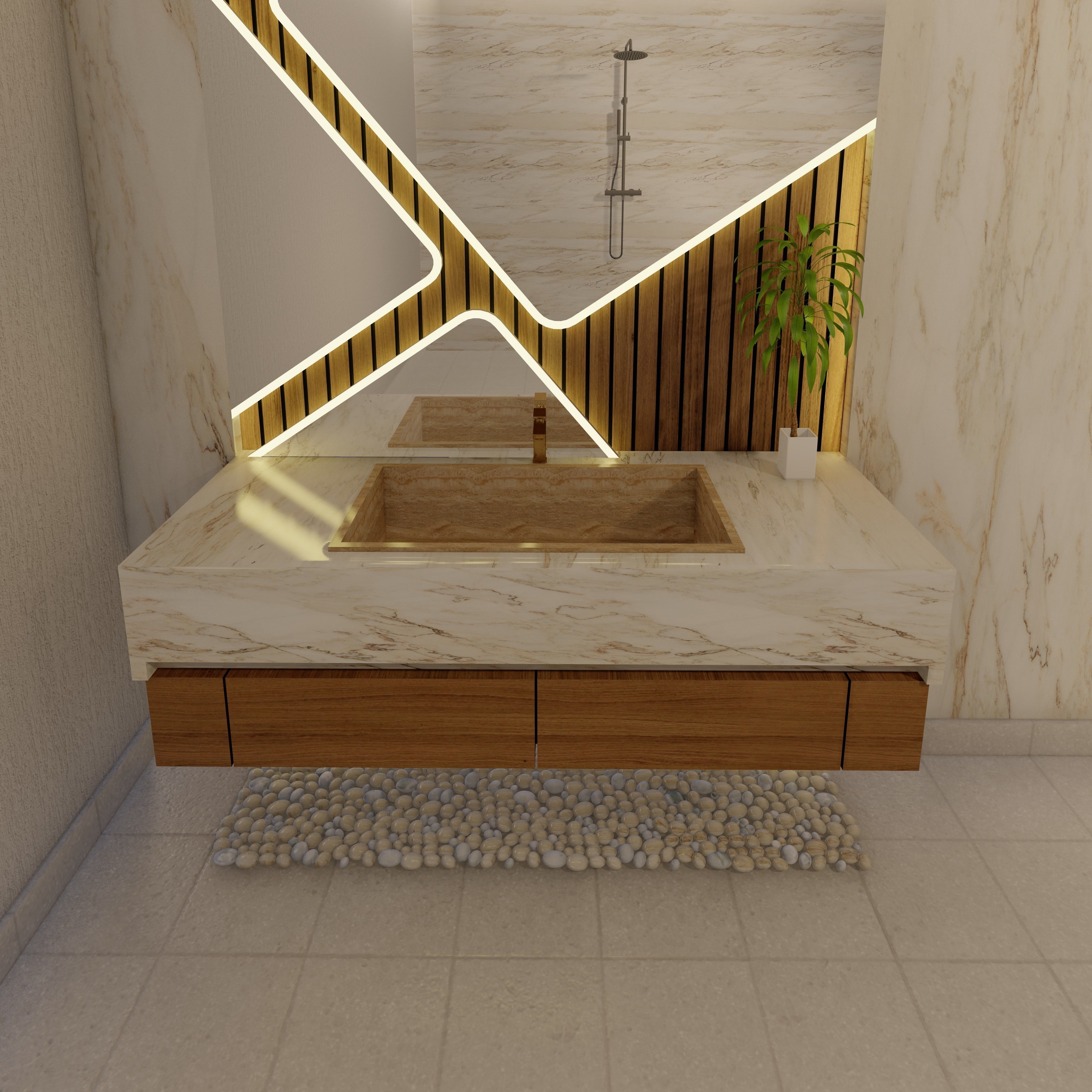 3D model Wash basin with cabinet VR / AR / low-poly | CGTrader