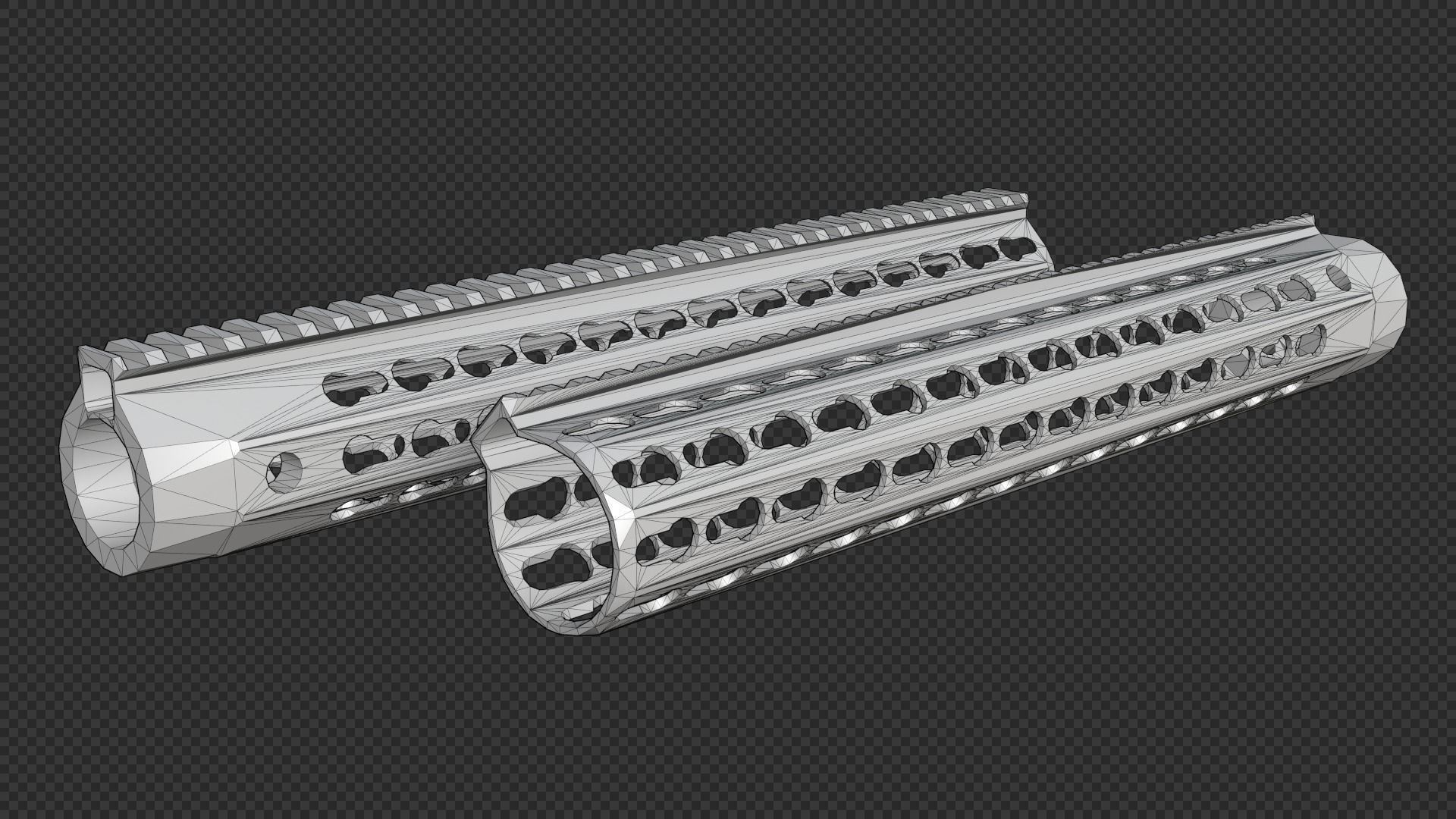3D model AR-15 KAC URX4 13Inch KeyMod Handguard VR / AR / low-poly ...