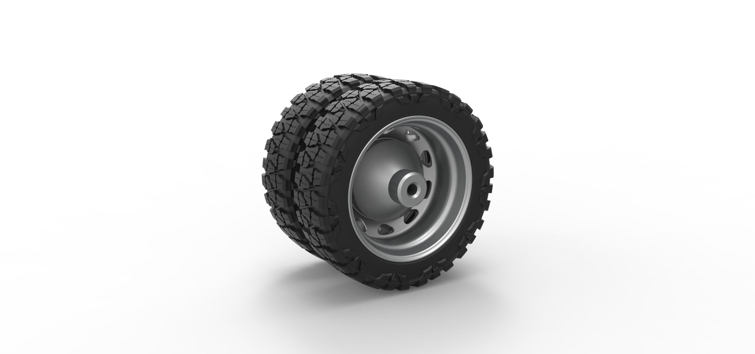 10 Triangular Hole rear semi wheel for pickup V1 Scale 1 to 25 3D model ...