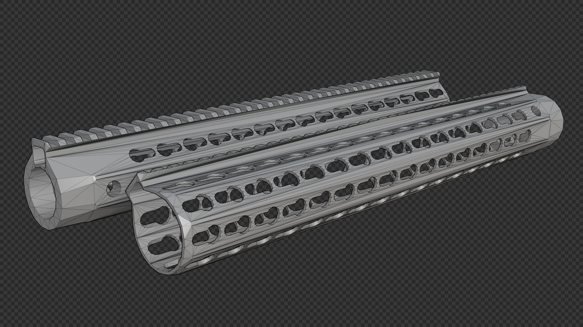 3D model AR-15 KAC URX4 145Inch KeyMod Handguard VR / AR / low-poly ...
