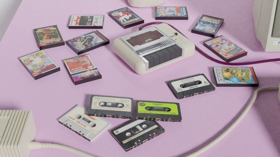 Commodore 64c all components scene 3D model | CGTrader