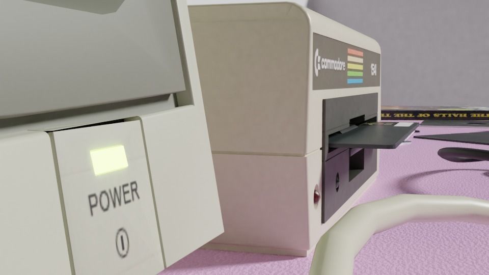 Commodore 64c all components scene 3D model | CGTrader