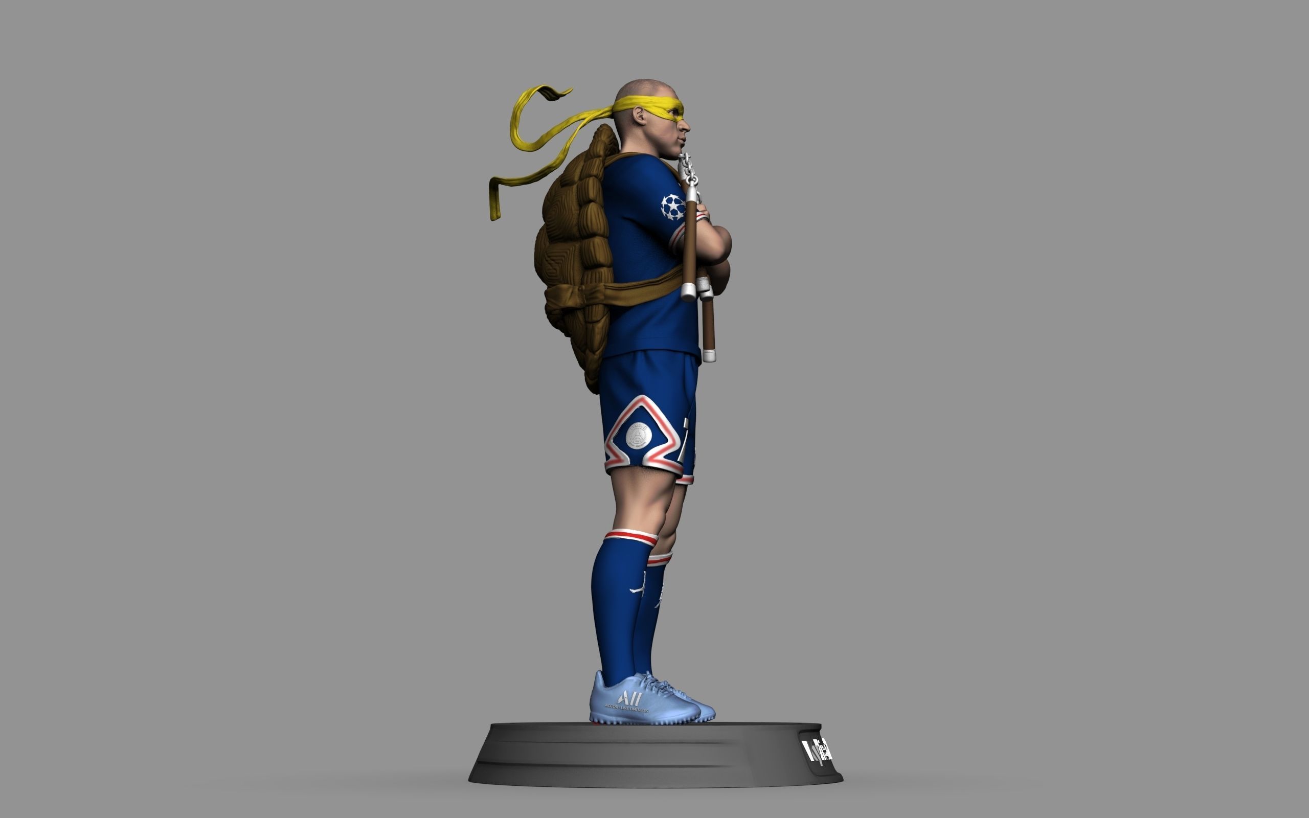 Ninja Turtles Kylian Mbappe 3D model 3D printable | CGTrader