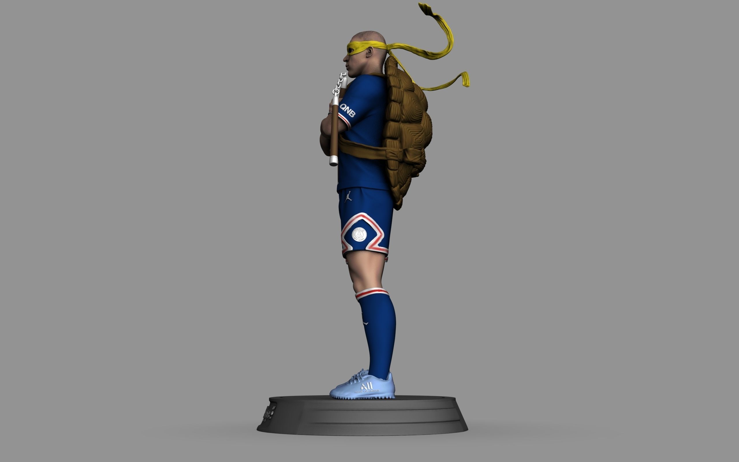 Ninja Turtles Kylian Mbappe 3D model 3D printable | CGTrader