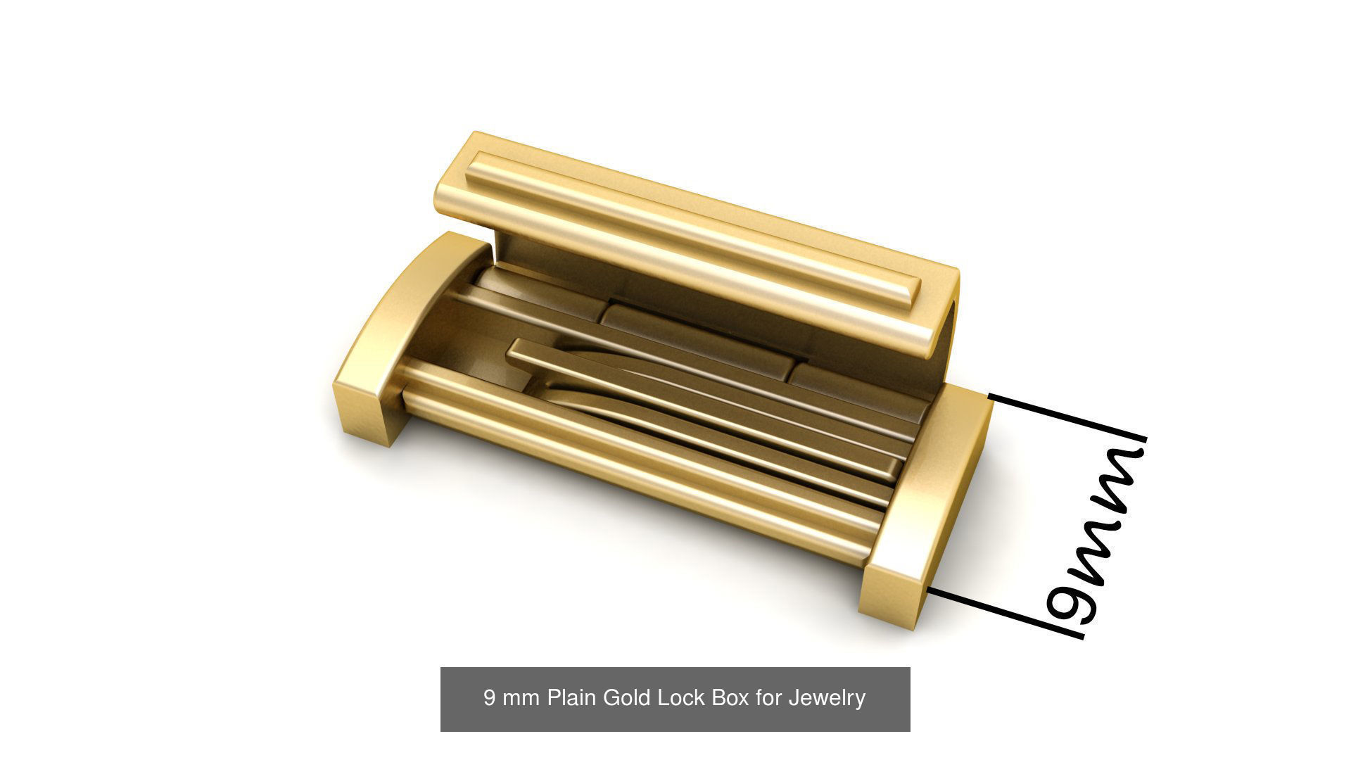 9 mm Rectangular Lock Box Combo of Plain and Diamond 3D Model ...