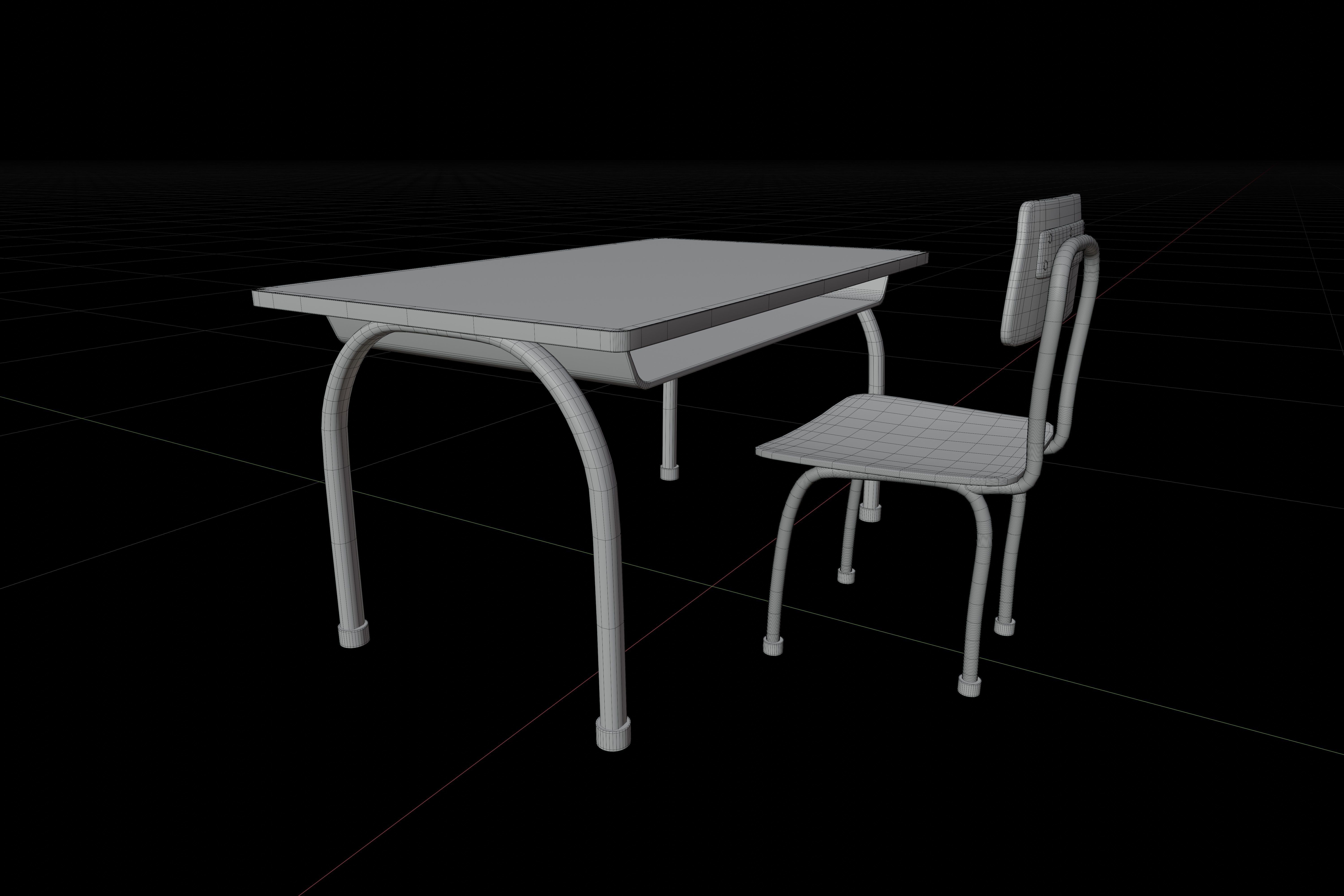 Table and Chair for classroom 3D model | CGTrader